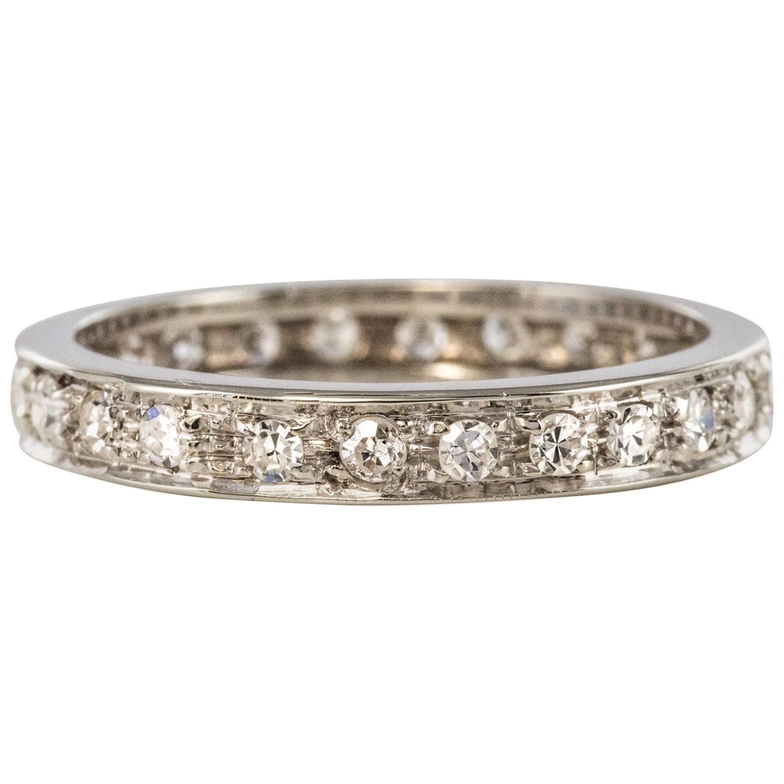 Vintage French White Gold Wedding Band, 1950s, Paris at 1stDibs