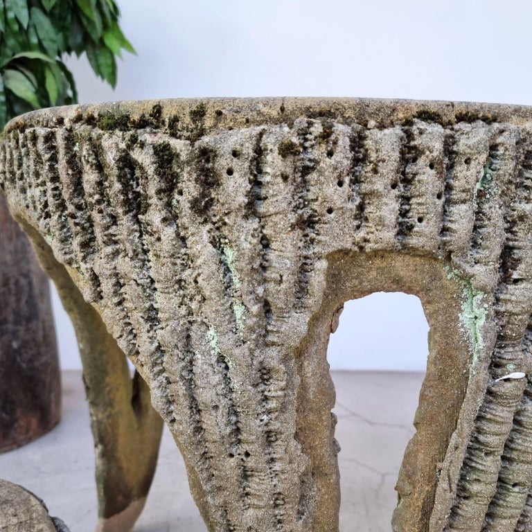 French 1950s Faux Bois Cement Garden Set For Sale at 1stDibs