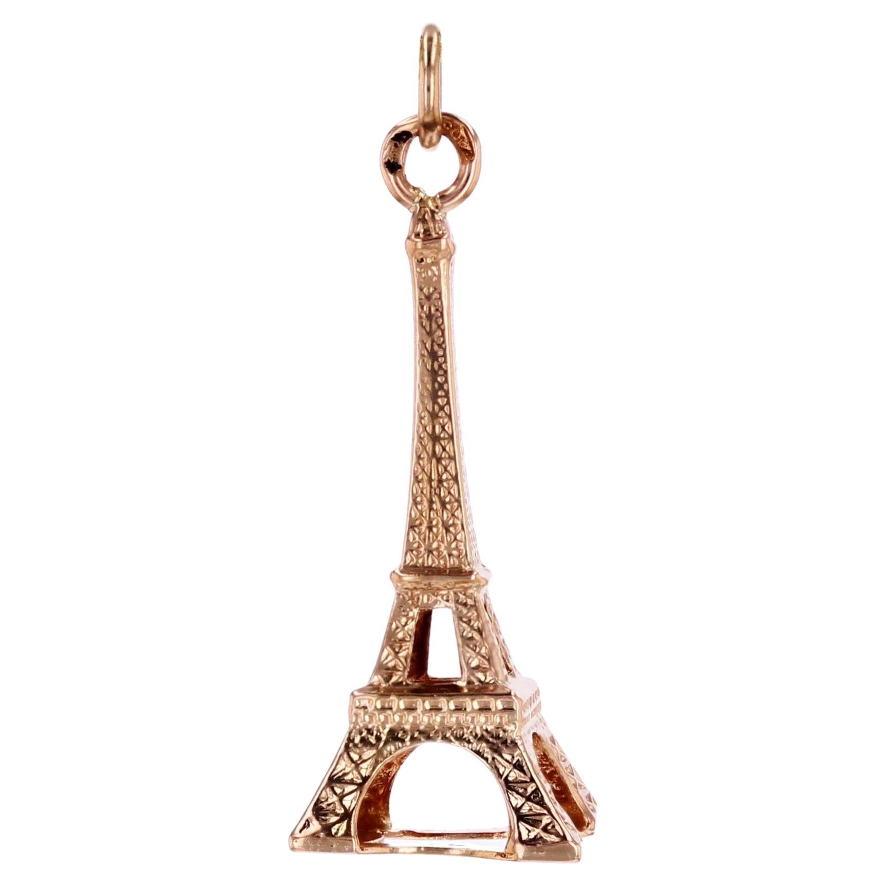 18 Karat Yellow Gold Eiffel Tower Charm Pendant #19123 For Sale at 1stDibs