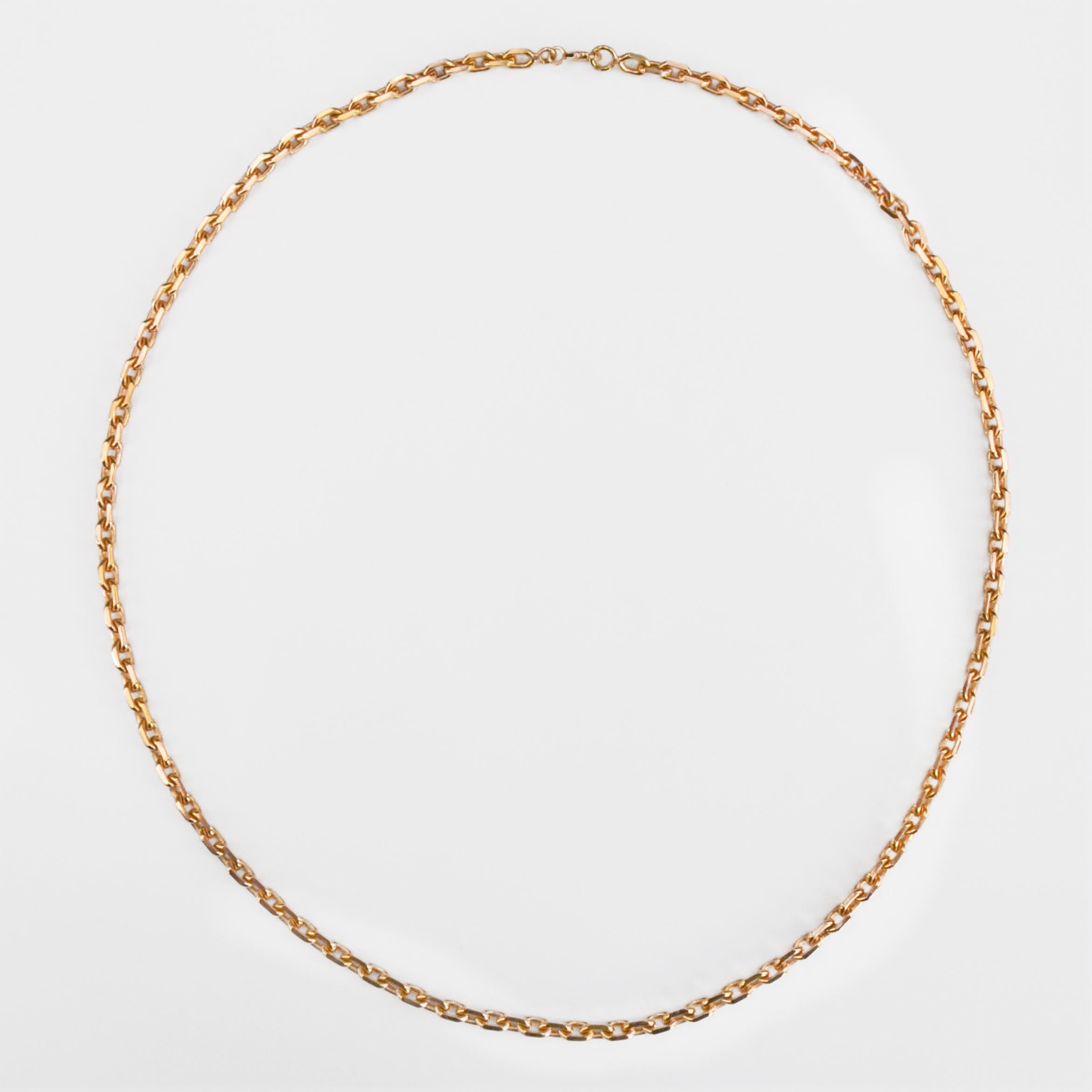 French 1960s 18 Karat Rose Gold Filed Convict Mesh Chain Necklace at ...