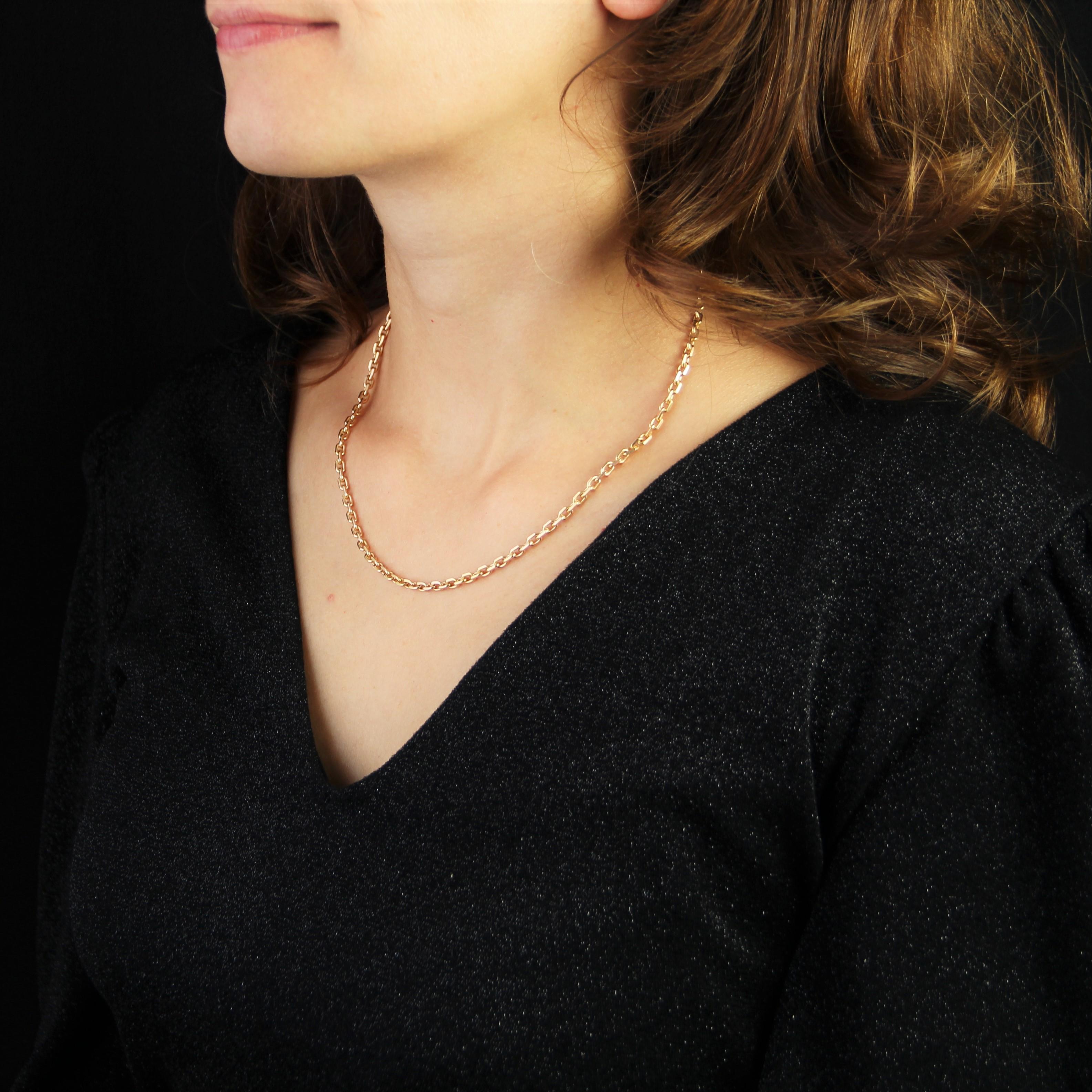 French 1960s 18 Karat Rose Gold Filed Convict Mesh Chain Necklace at ...