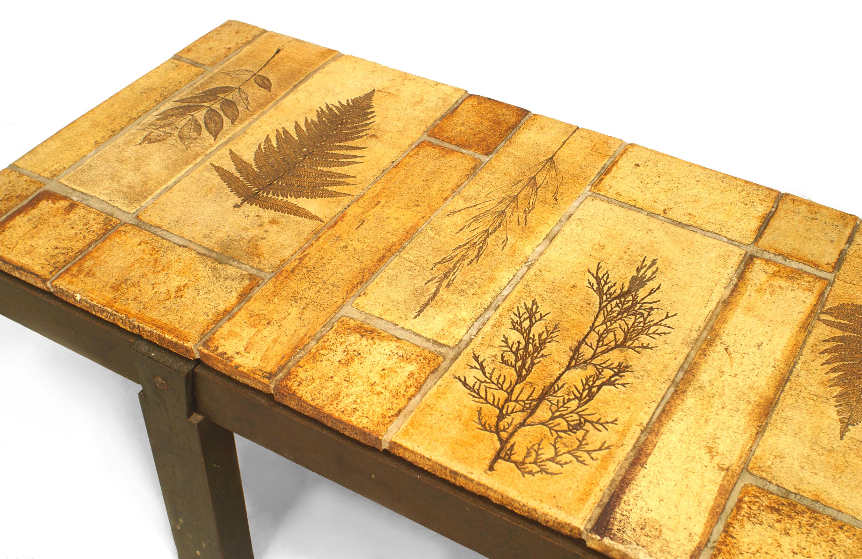 French 1960s Ceramic Tile Top Coffee Table For Sale at 1stDibs