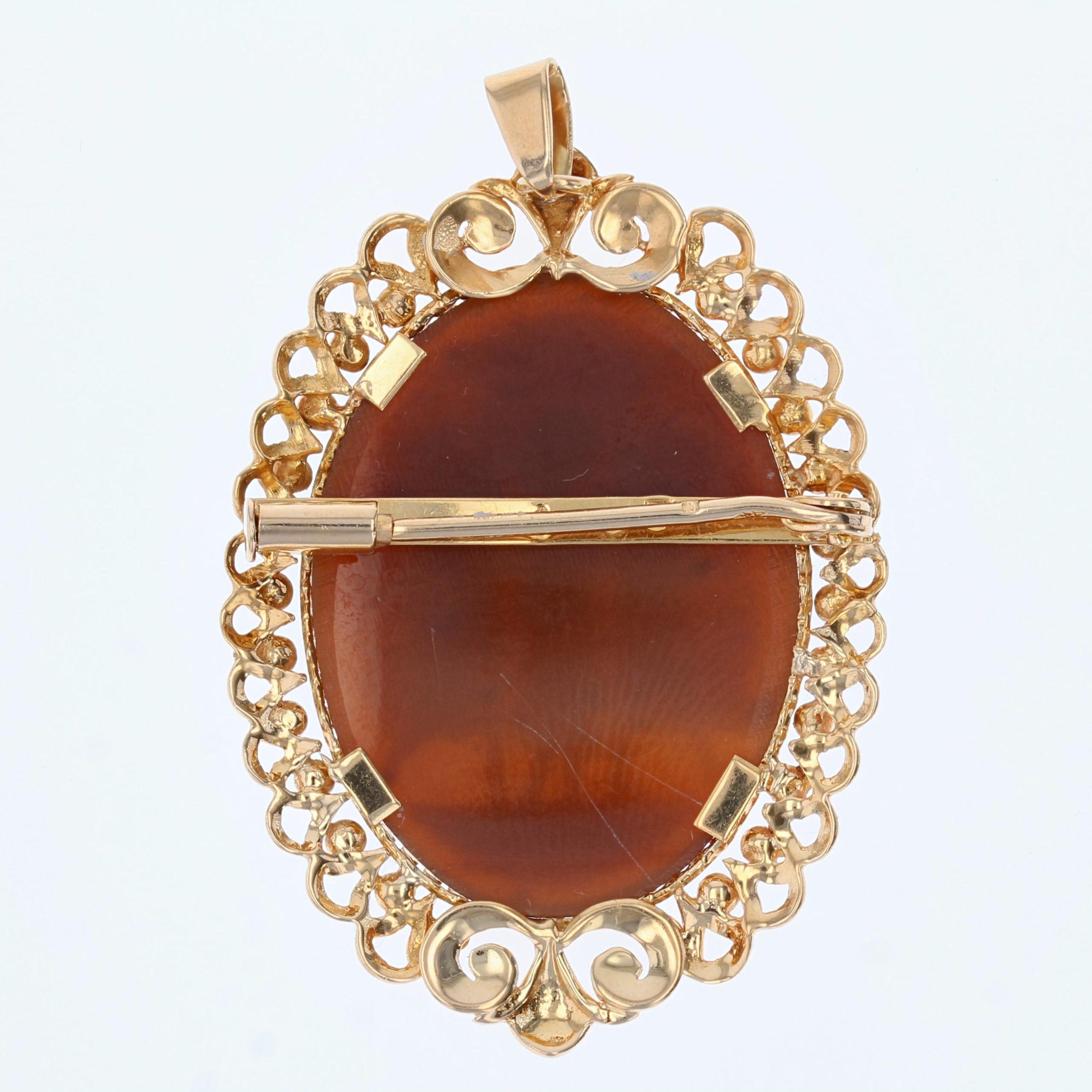 French 1960s Dance of the 3 Graces Cameo Brooch Pendant For Sale at 1stDibs