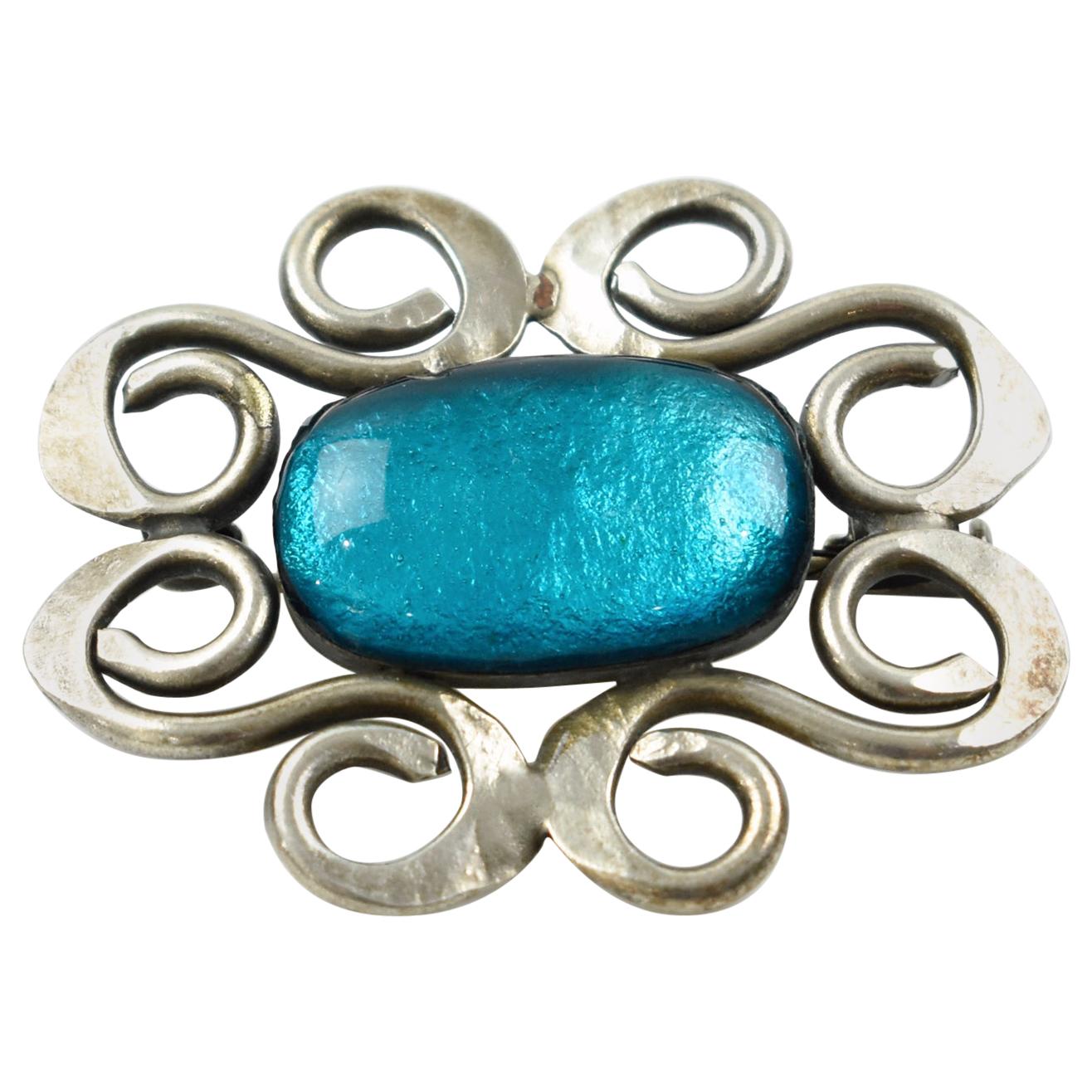Rare Wesley Emmons Modernist Space Age Brooch with Opal Cabochons For ...