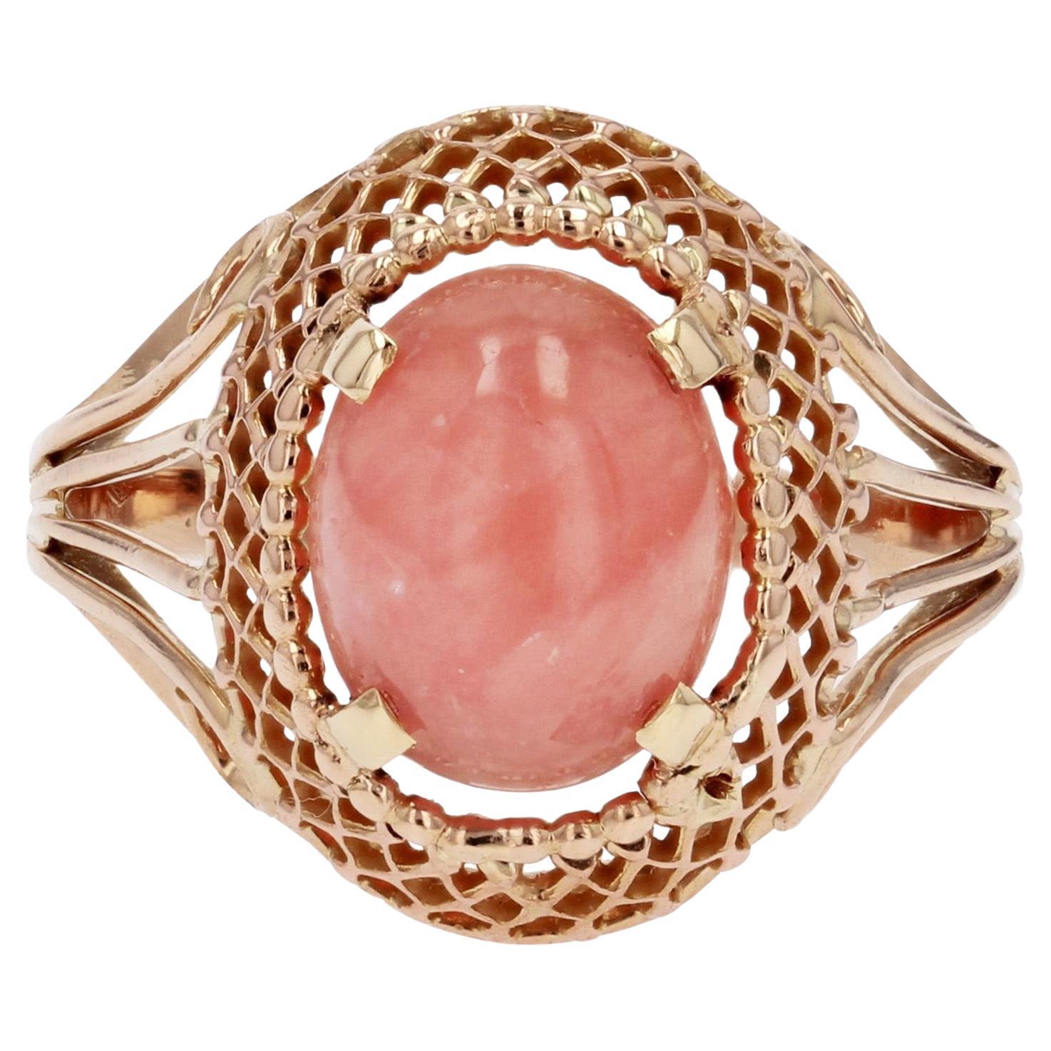 1960s Turquoise 18 Karat Rose Gold Pyramide Ring at 1stDibs