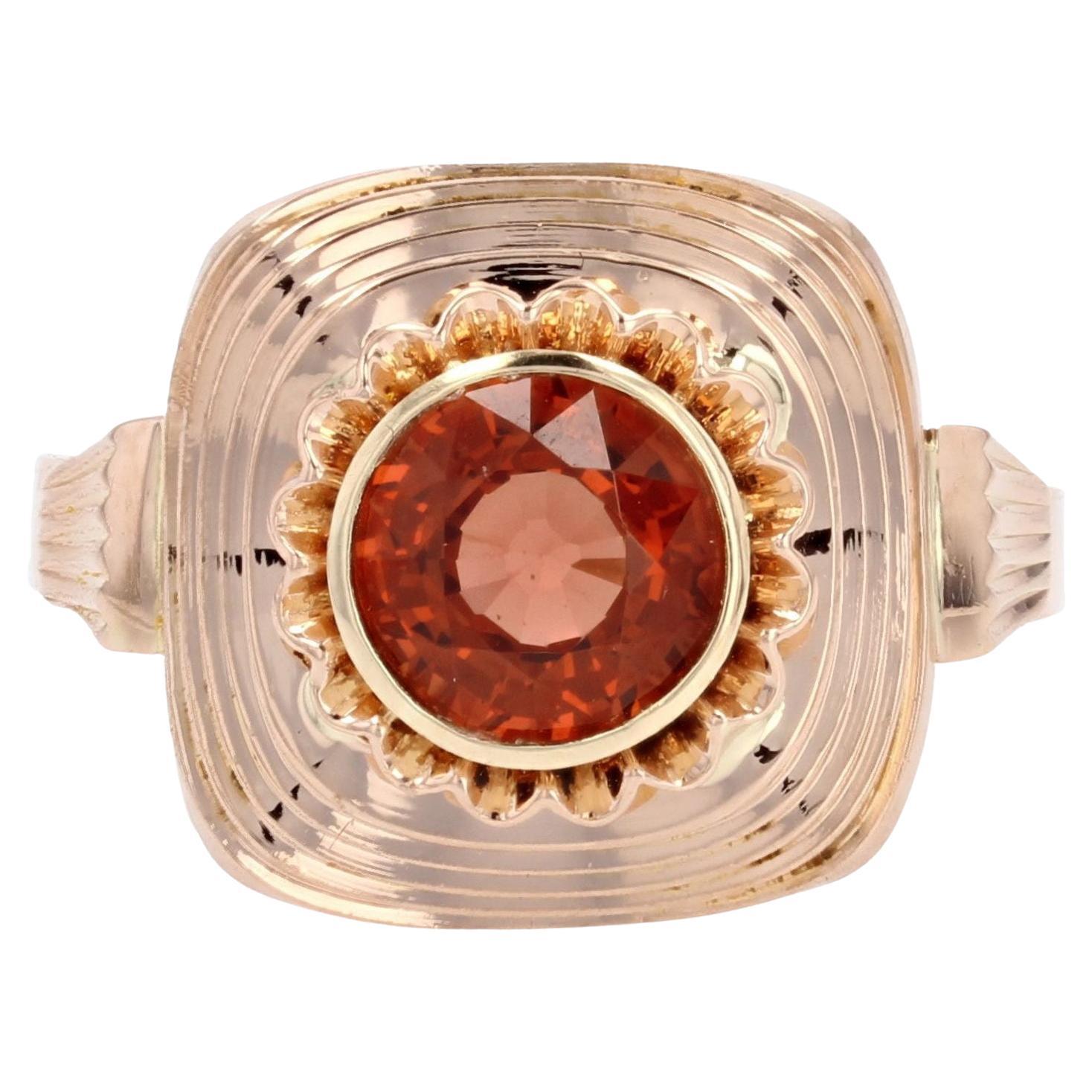 Incredible Spessartite Orange Garnet Diamond Gold Ring at 1stDibs ...