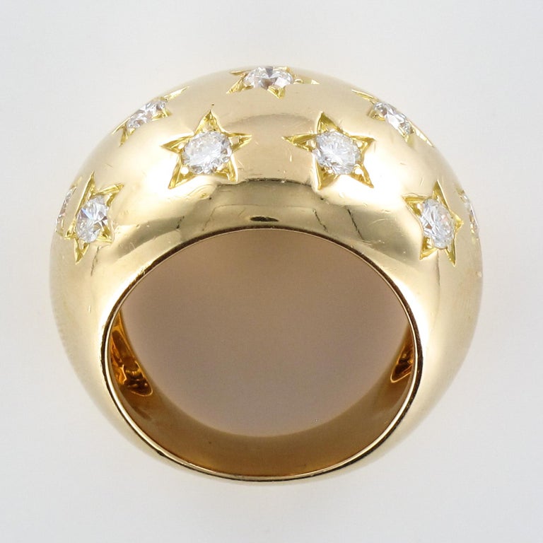 French 1960s Star Setting Brilliant Cut Diamond Ball Ring For Sale at ...