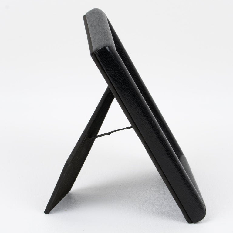 French 1970s Black Leather Picture Frame at 1stDibs