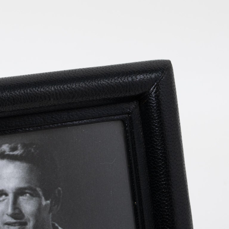 French 1970s Black Leather Picture Frame at 1stDibs