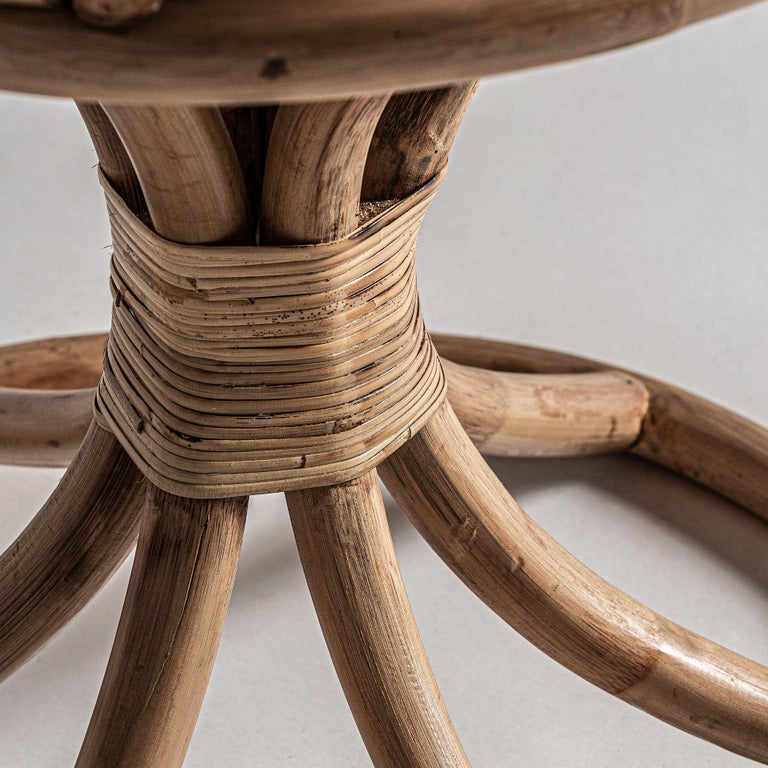 French 1970s Design Style Handcrafted Rattan and Wicker Cane Chair For ...