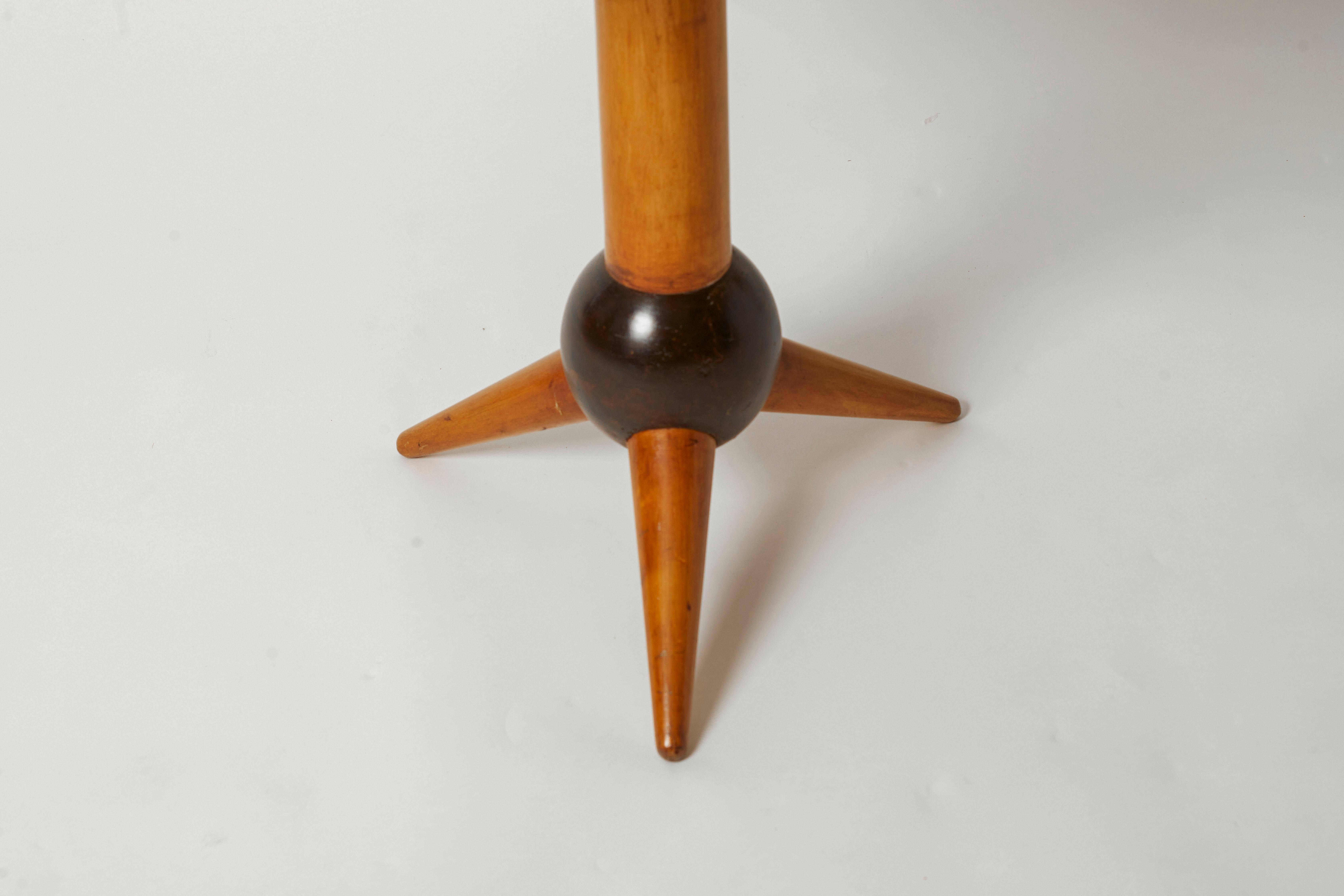 French 1970's Oak and Madagascar Sputnik Side Table For Sale at 1stDibs