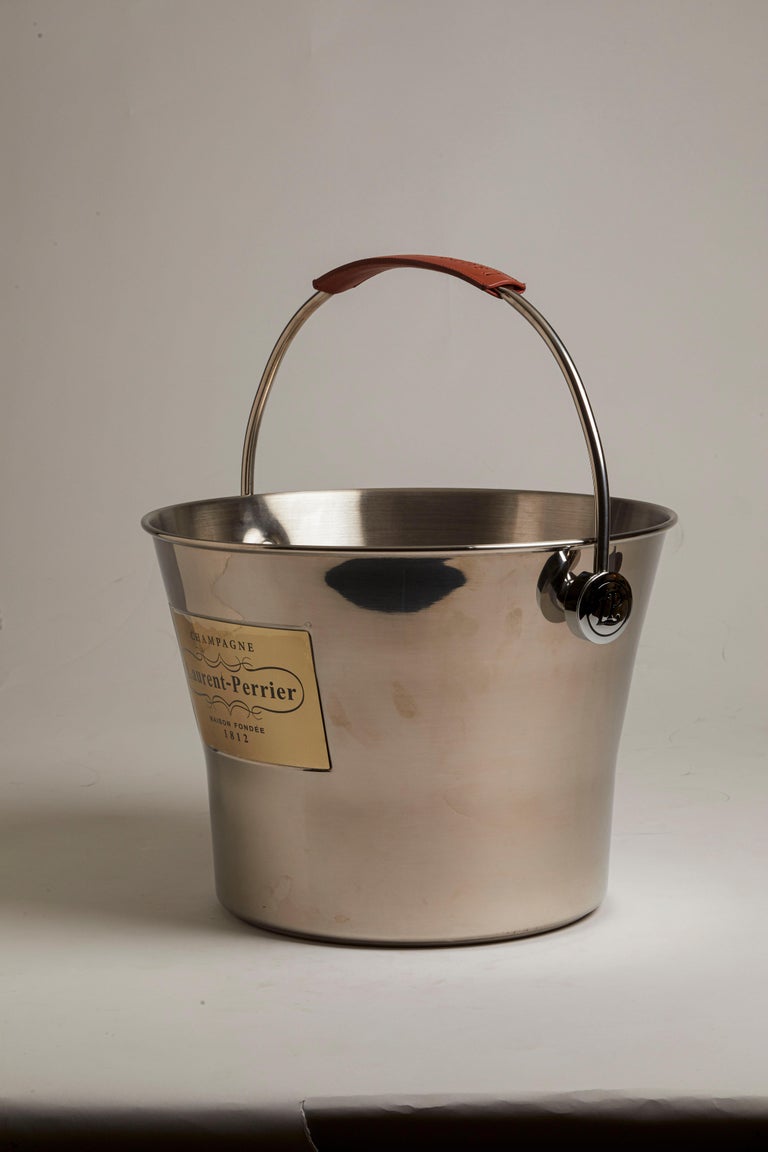 French 1980s Laurent Perrier Leather Handle Champagne Bucket For Sale ...