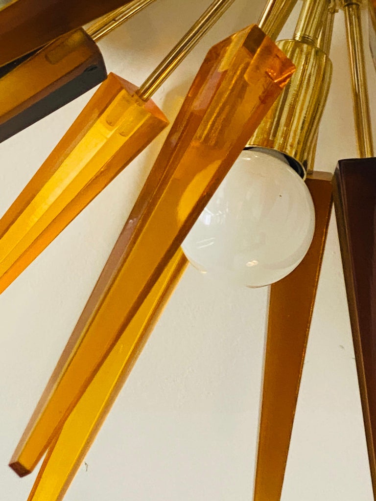 French 1990s Sunburst Flush Light For Sale at 1stDibs