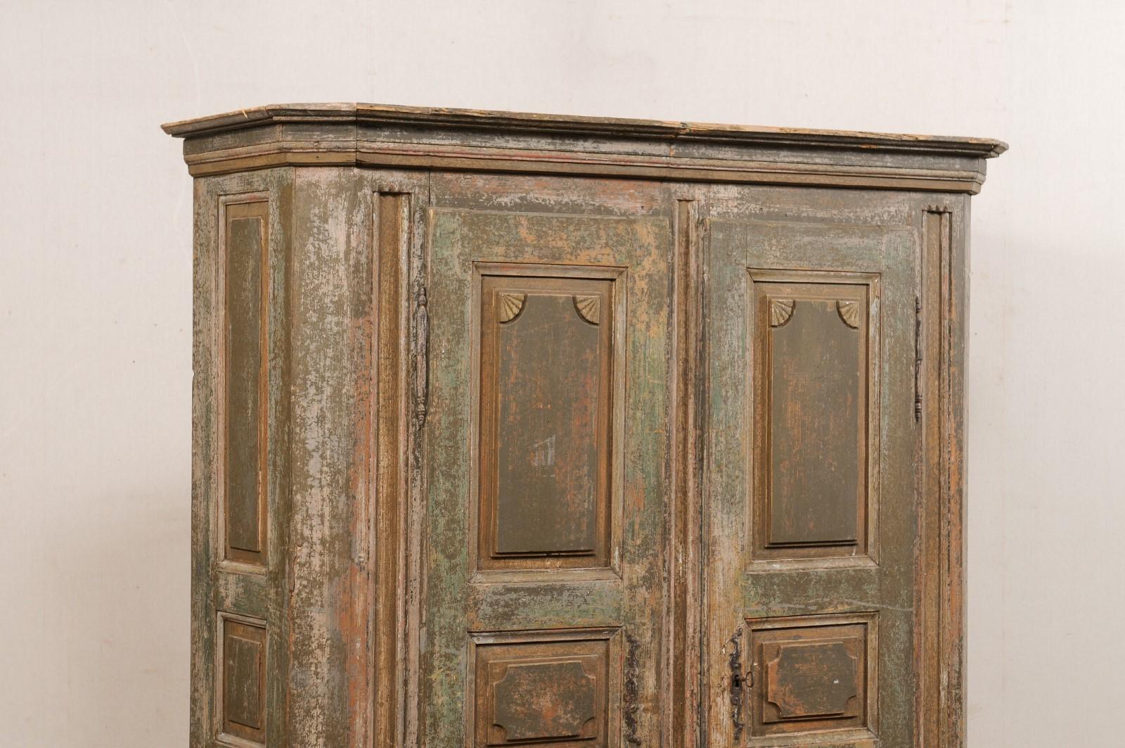 French 19th C. Armoire Cabinet w/ It's Original Paint at 1stDibs
