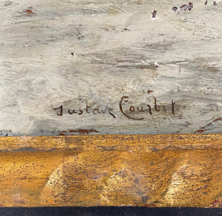 French 19th C. Barbizon Painting “Sheep in Blizzard” Signed Gustave ...