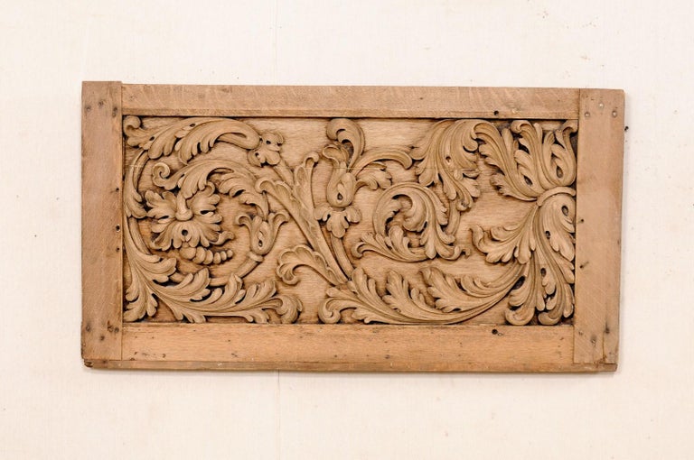 French 19th C. Carved-Wood Plaque, Rectangular-Shaped For Sale at 1stDibs