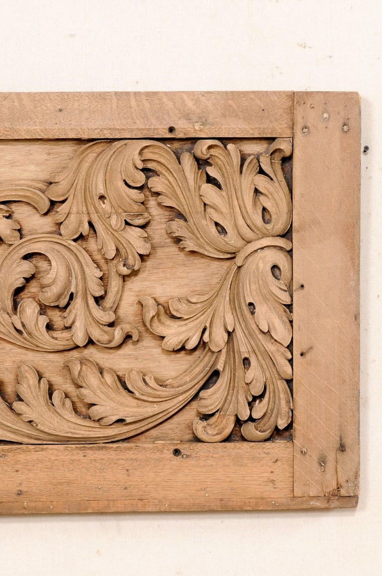 French 19th C. Carved-Wood Plaque, Rectangular-Shaped For Sale at 1stDibs