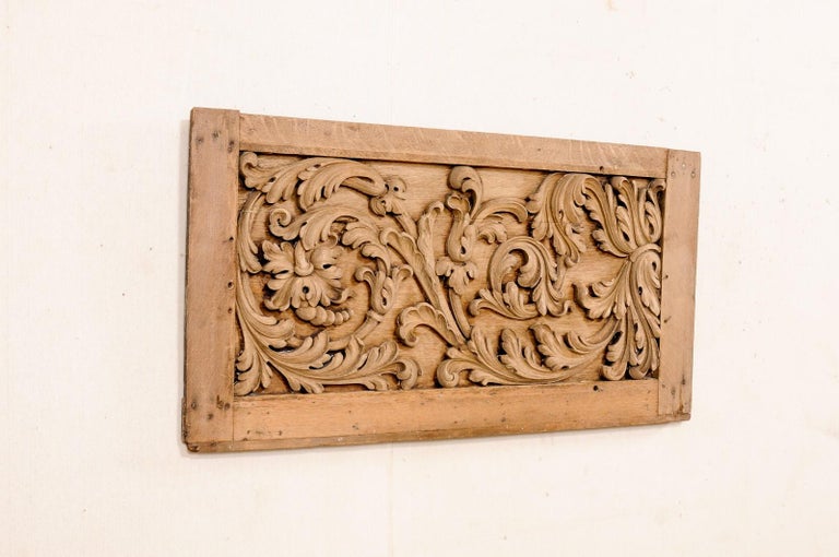 French 19th C. Carved-Wood Plaque, Rectangular-Shaped For Sale at 1stDibs