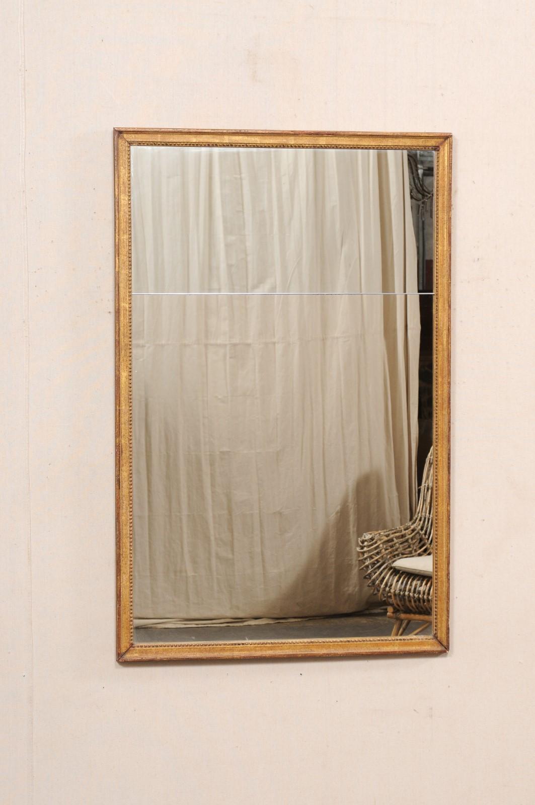 French 19th C. Mirror, Clean Molding w/Petite Bead Accent Trim, 4+ Ft ...