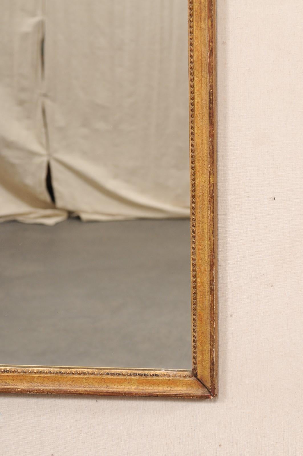 French 19th C. Mirror, Clean Molding w/Petite Bead Accent Trim, 4+ Ft ...