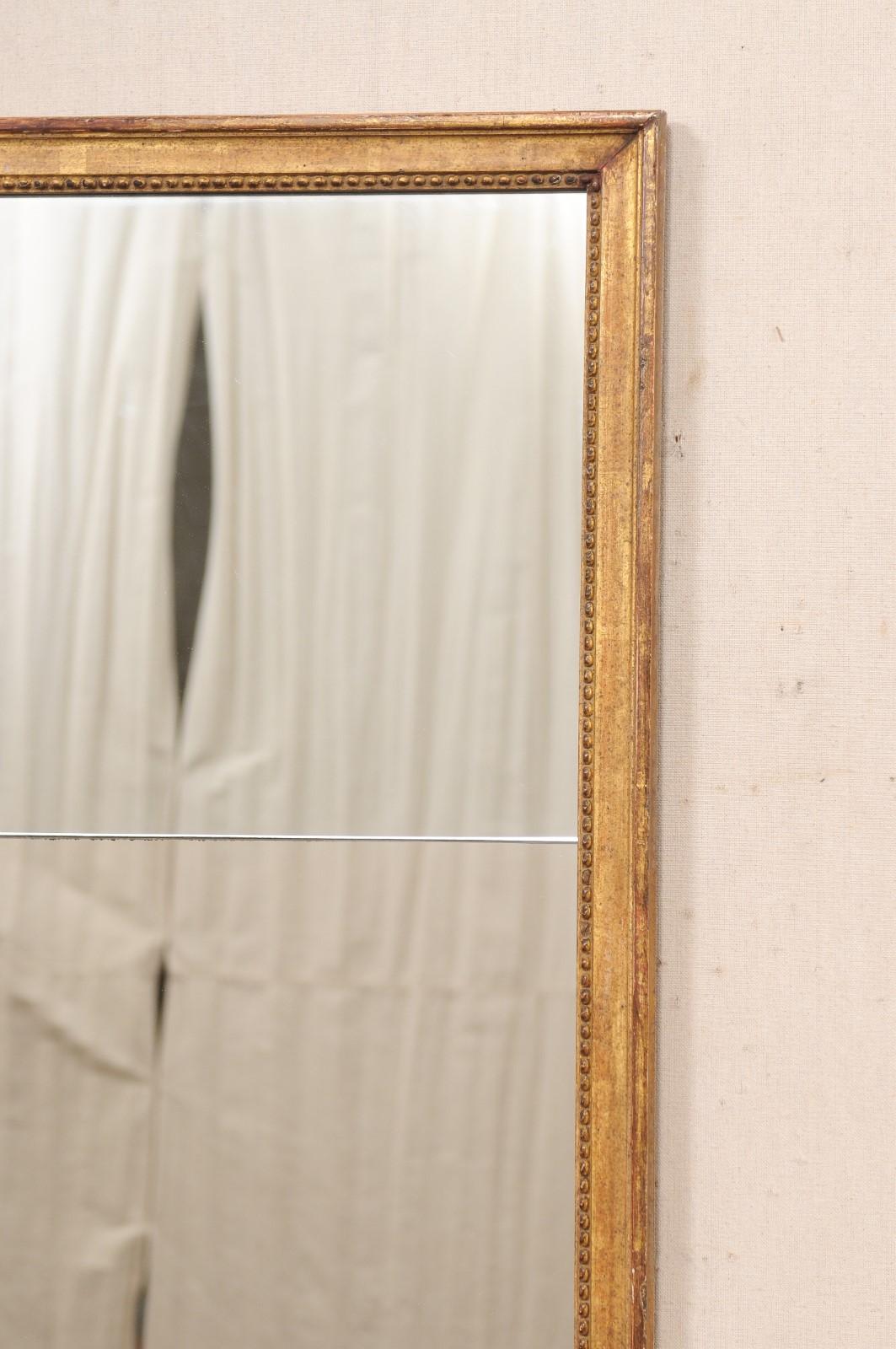 French 19th C. Mirror, Clean Molding w/Petite Bead Accent Trim, 4+ Ft ...