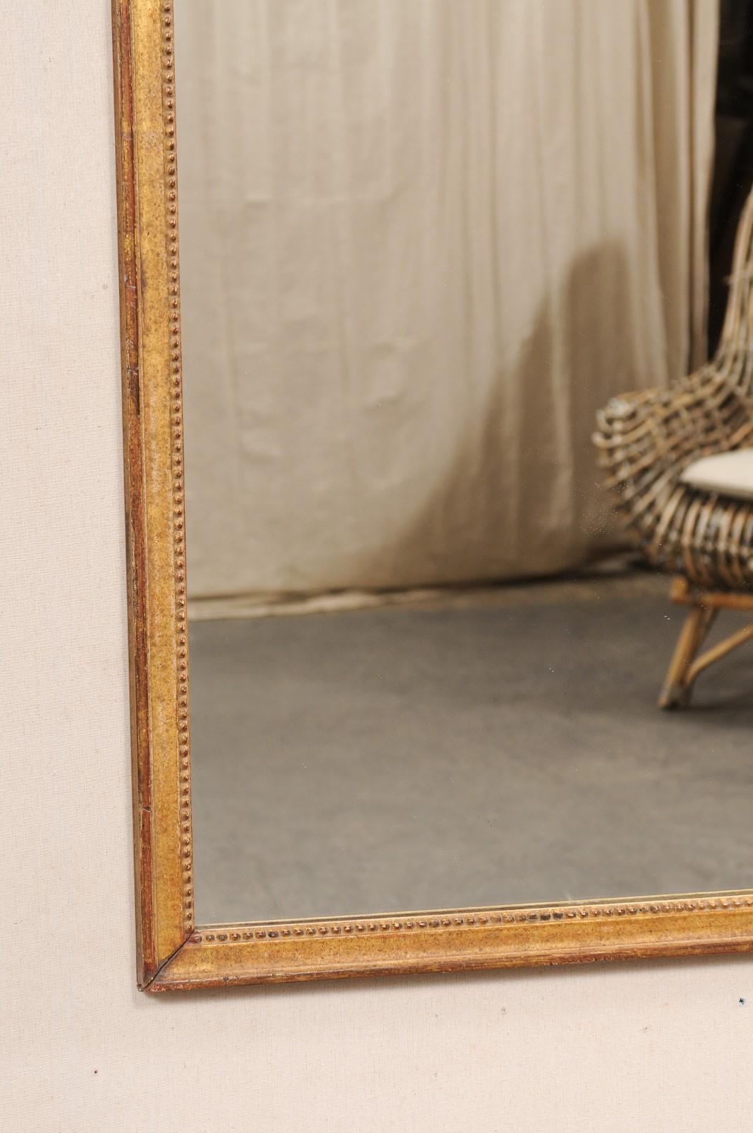 French 19th C. Mirror, Clean Molding w/Petite Bead Accent Trim, 4+ Ft ...