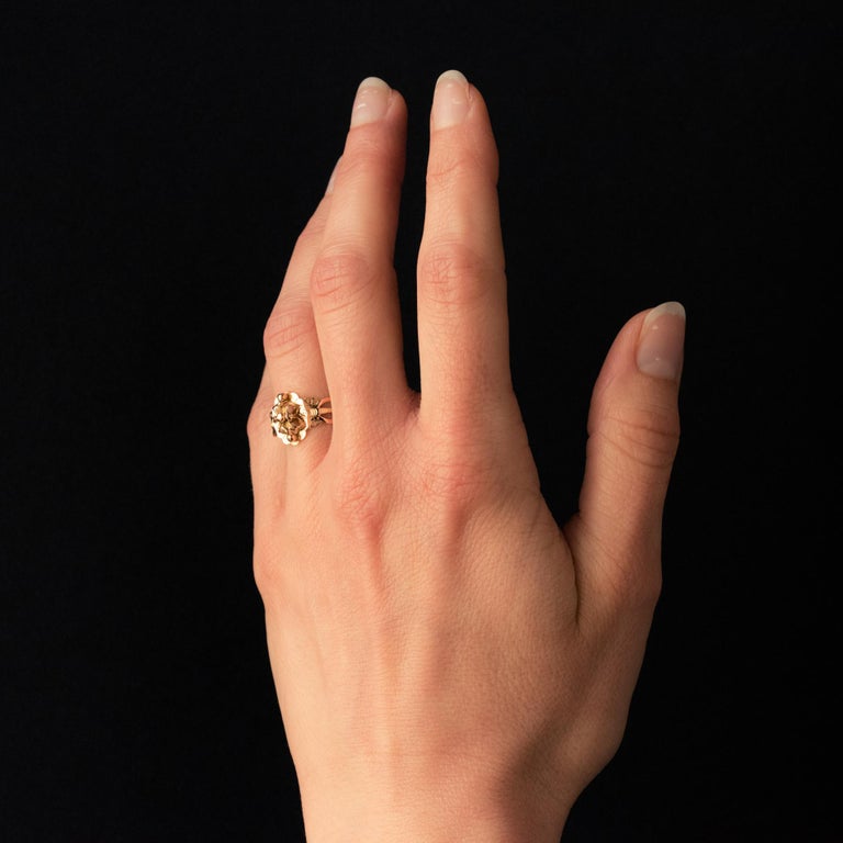 French 19th Century 18 Karat Rose Gold Sentimental Ring at 1stDibs