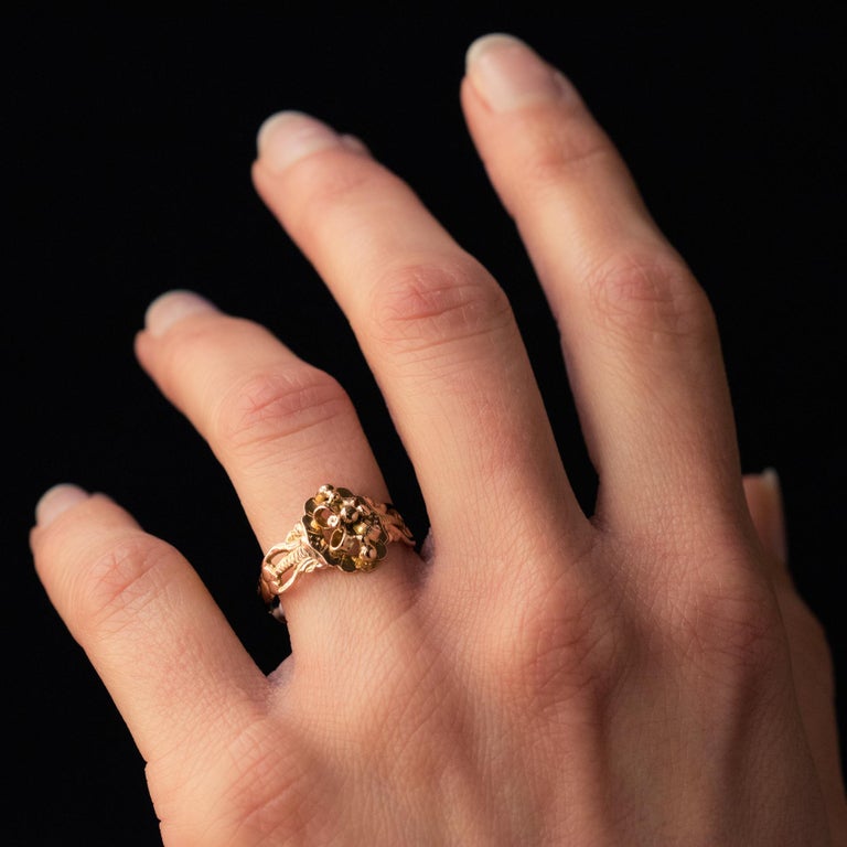 French 19th Century 18 Karat Rose Gold Sentimental Ring at 1stDibs