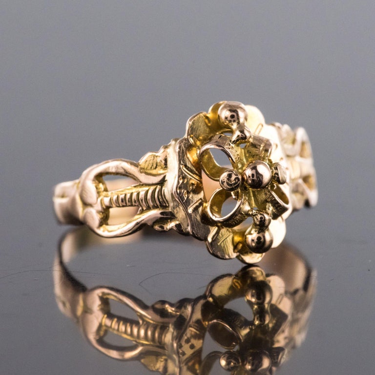 French 19th Century 18 Karat Rose Gold Sentimental Ring at 1stDibs