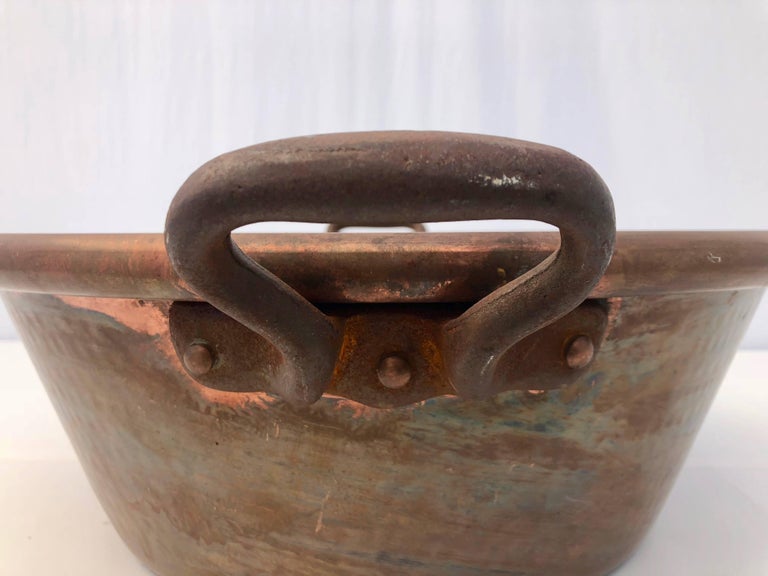 French 19th Century Antique Copper Preserving Pan with Wrought Iron ...