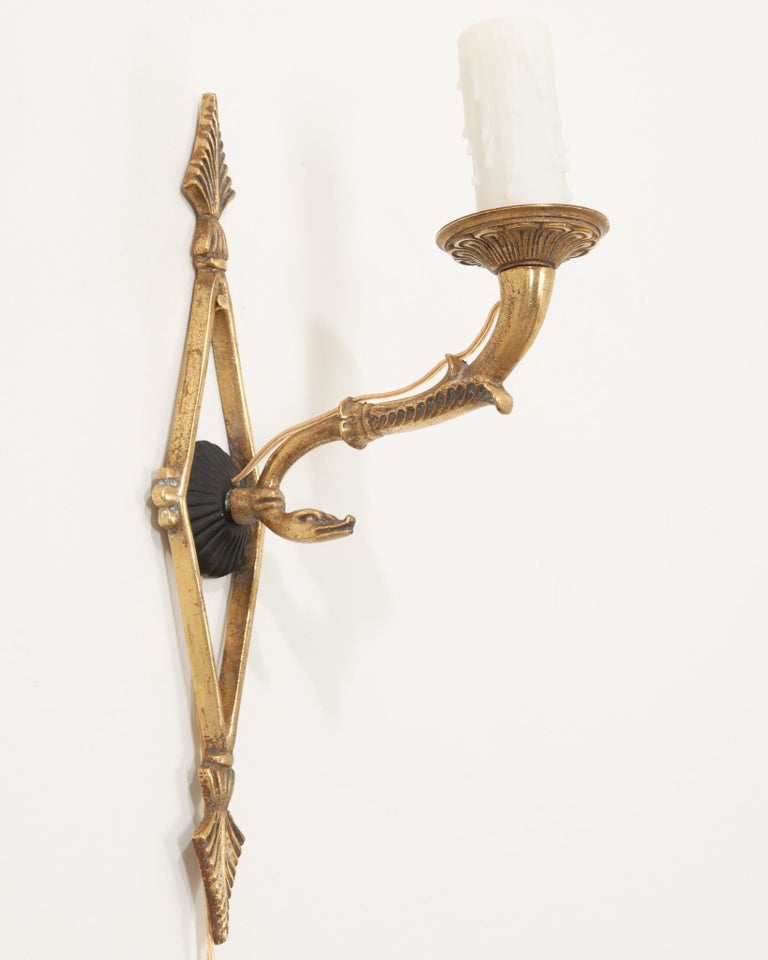 French 19th Century Brass Empire Sconce For Sale at 1stDibs