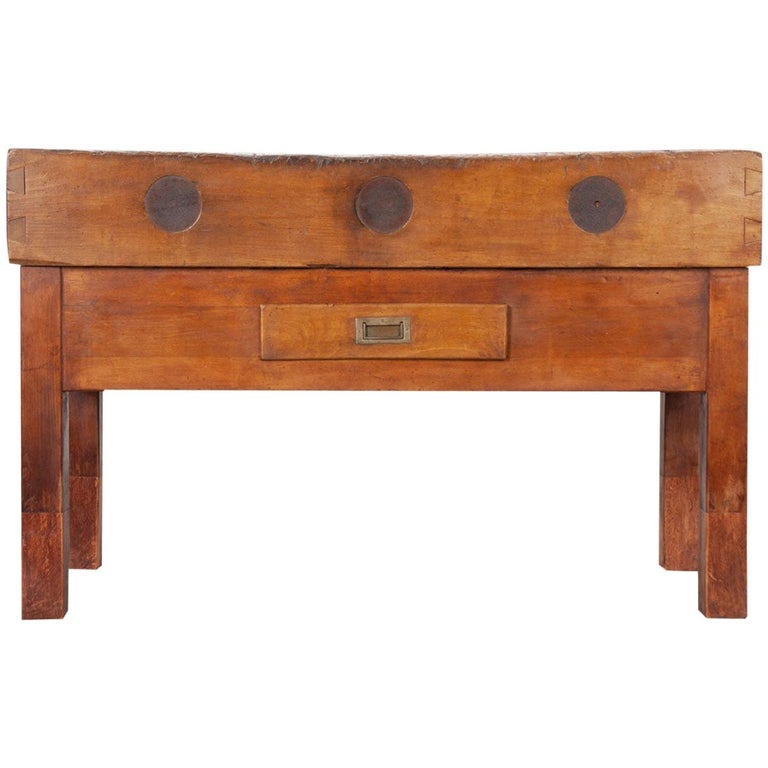 French 19th Century Butcher Block Table at 1stDibs