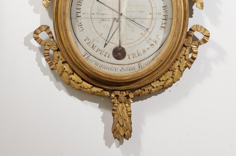 French 19th Century Carved Giltwood Barometer with Hunting Trophy and ...