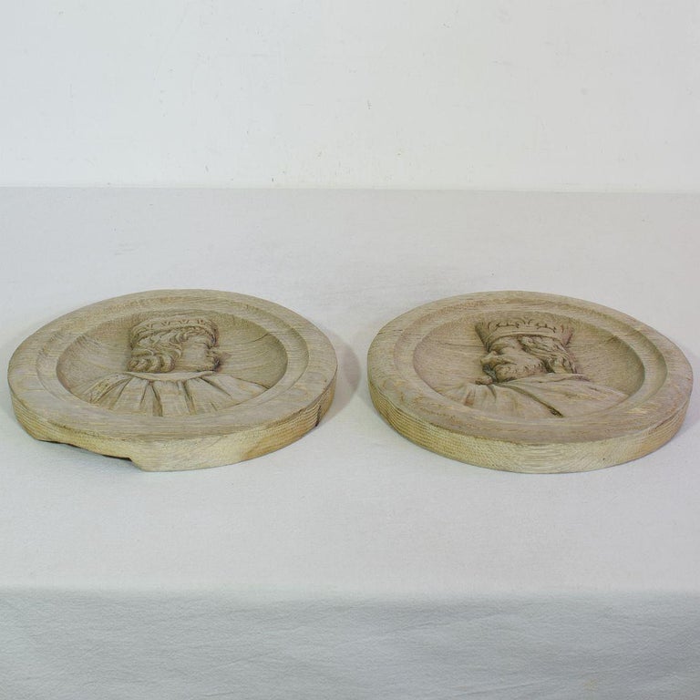 French, 19th Century Carved Oak Panels/ Medallions For Sale at 1stDibs
