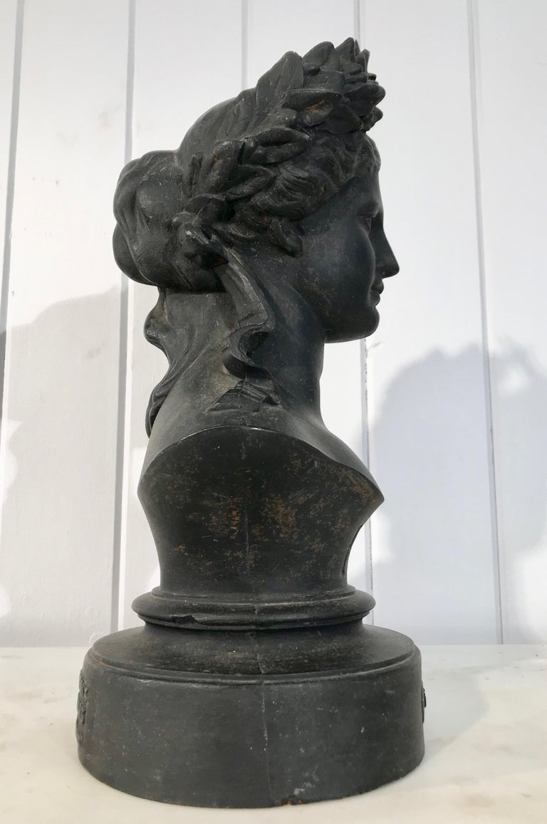 French 19th Century Cast Iron Bust of "Marianne" Signed and Dated For ...