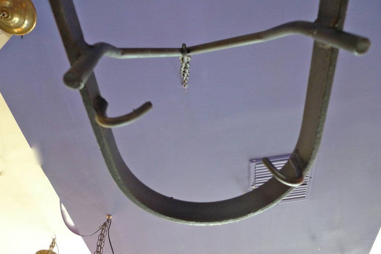 French 19th Century Cast Iron Ceiling Hanging Kitchen Pot Holder with ...