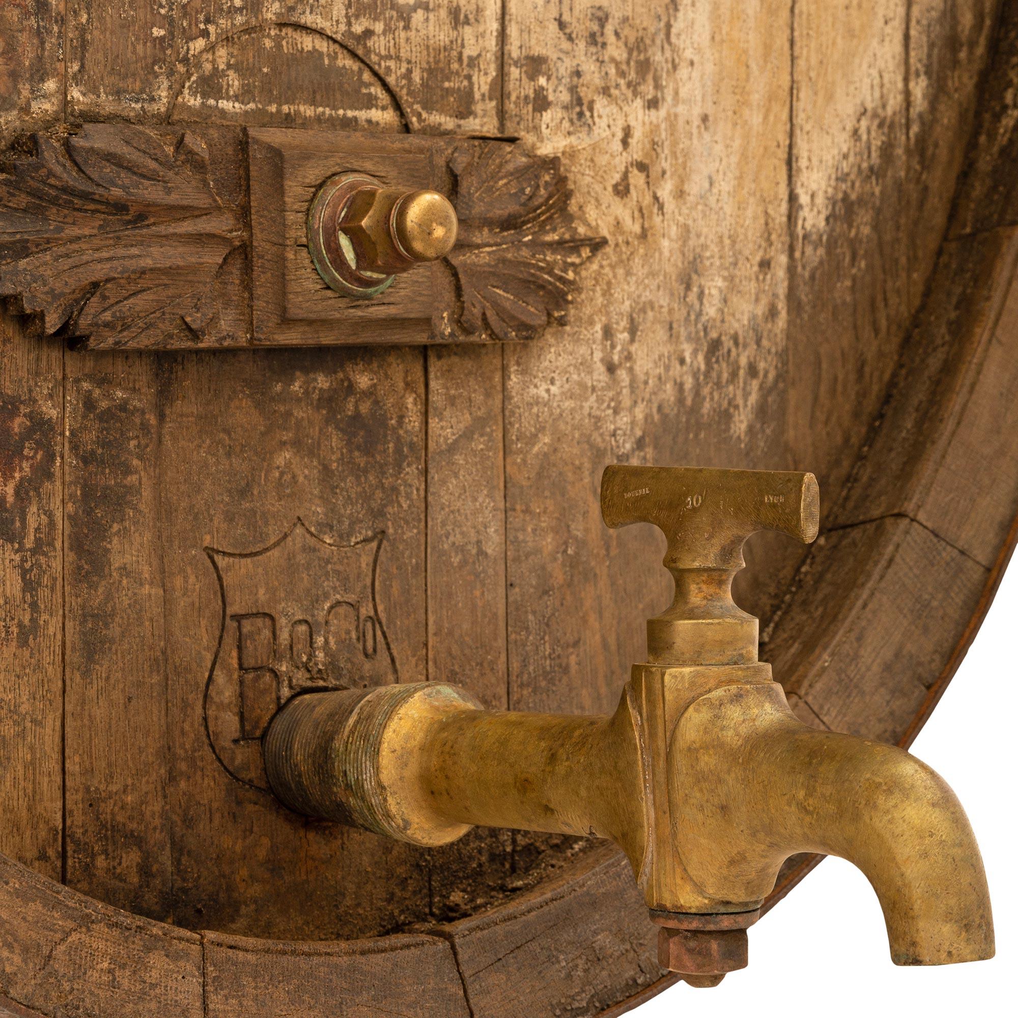 French 19th Century Cognac/Wine Oak Barrel Wall Decor For Sale at 1stDibs