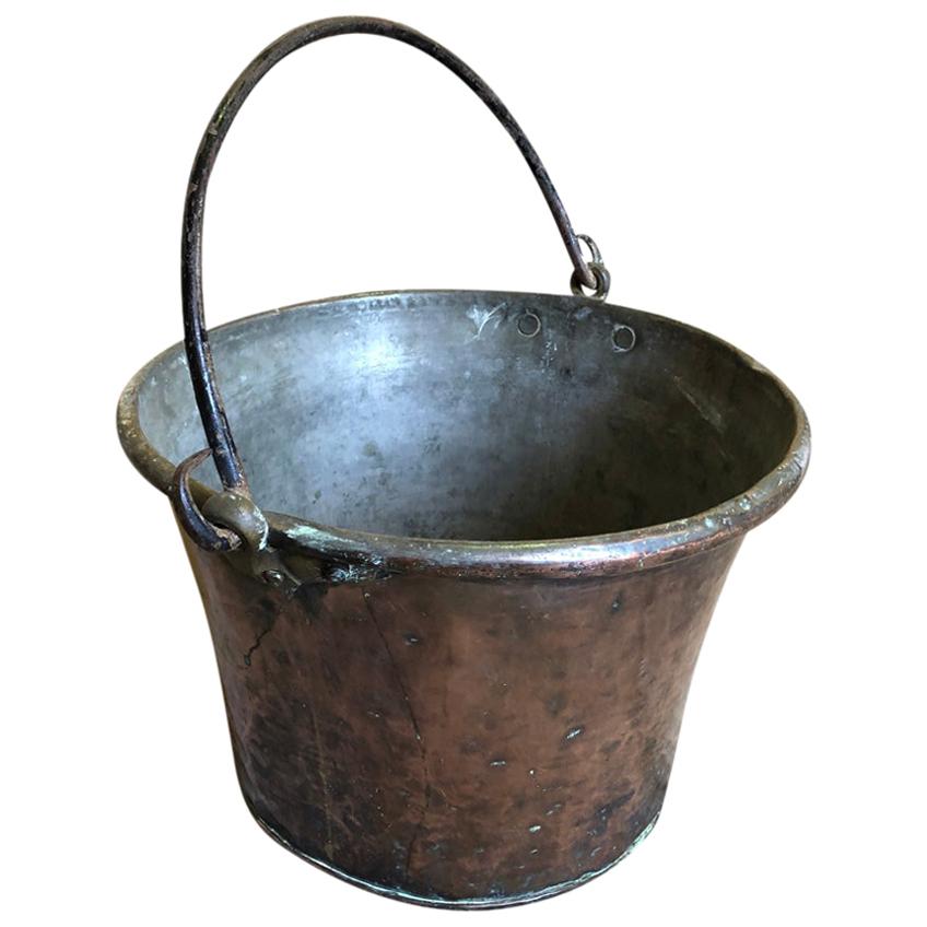 19th C. Copper Bucket With Iron Handle at 1stdibs