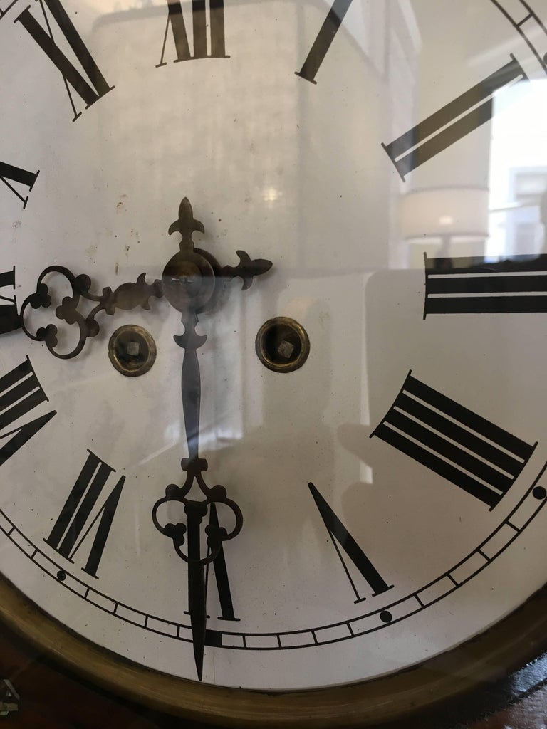 French 19th Century Ebonized and Mother-of-Pearl Inlay Wall Clock For ...