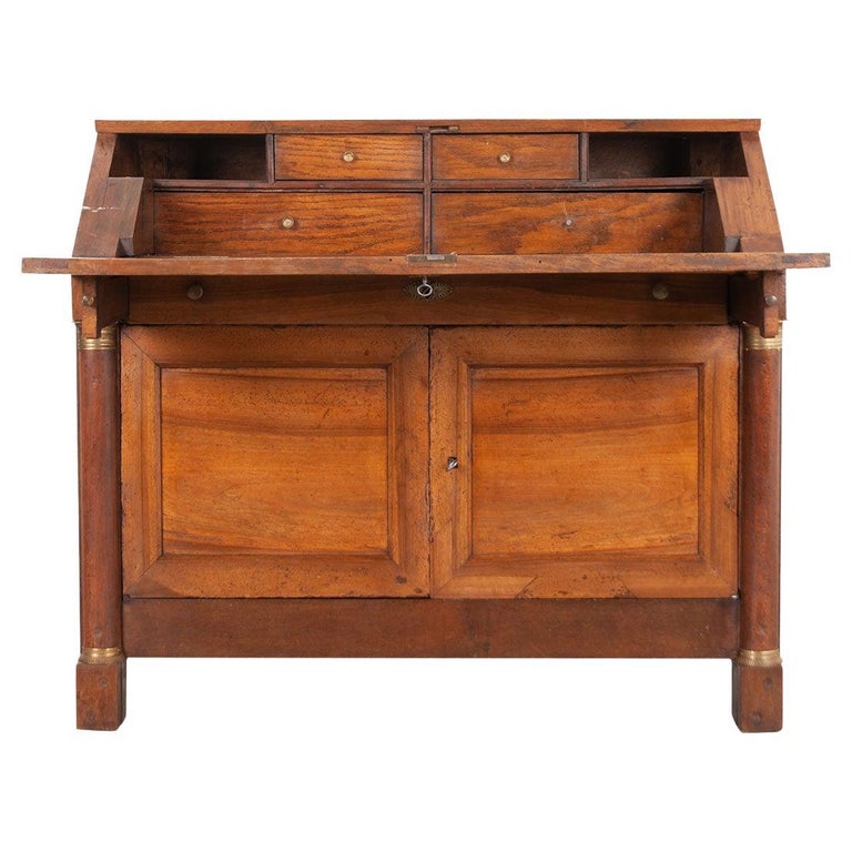 French 19th Century Empire Drop Front Desk For Sale at 1stDibs