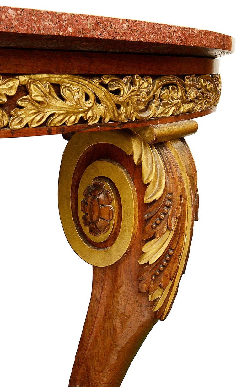French 19th Century Empire Style Porphyry Marble Top Center Table For ...