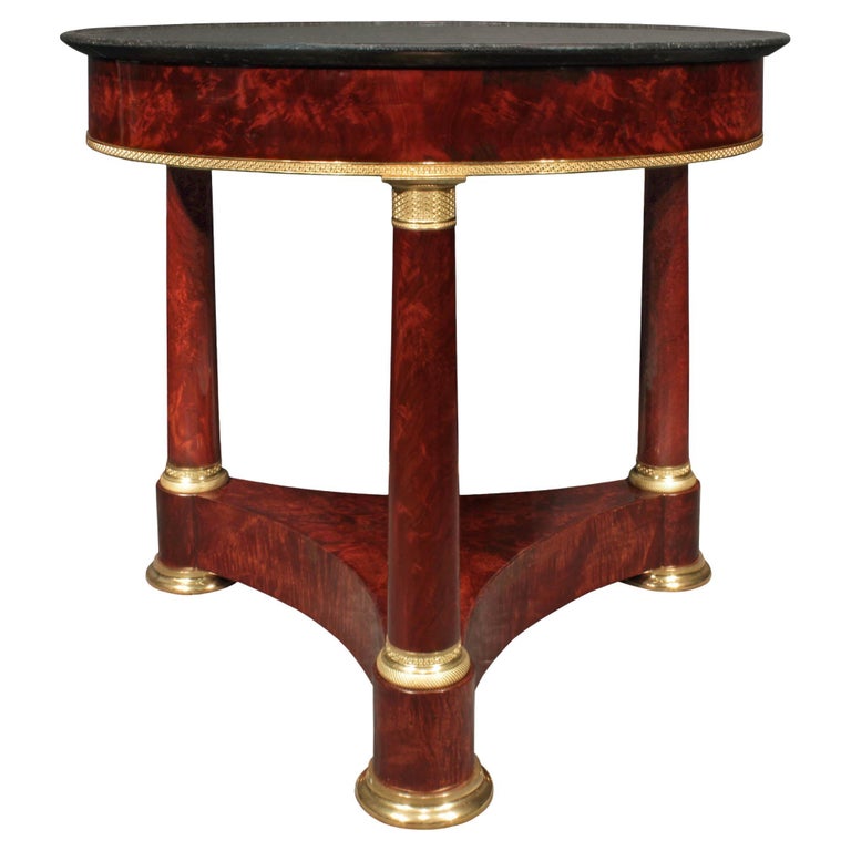 French 19th Century First Empire Crouch Mahogany Center Table For Sale ...
