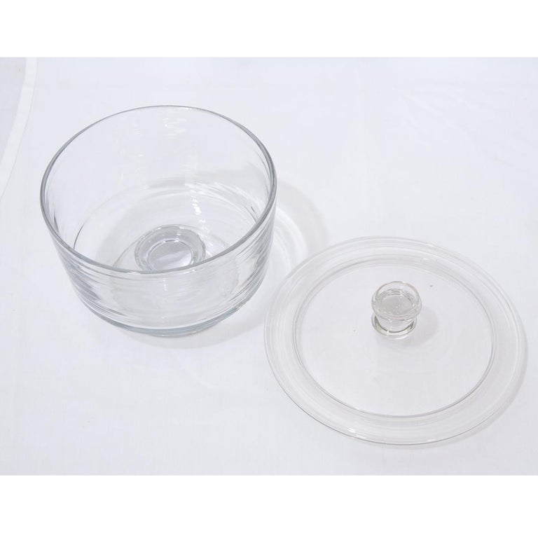 French 19th Century Flat Lidded Glass Jar For Sale at 1stDibs
