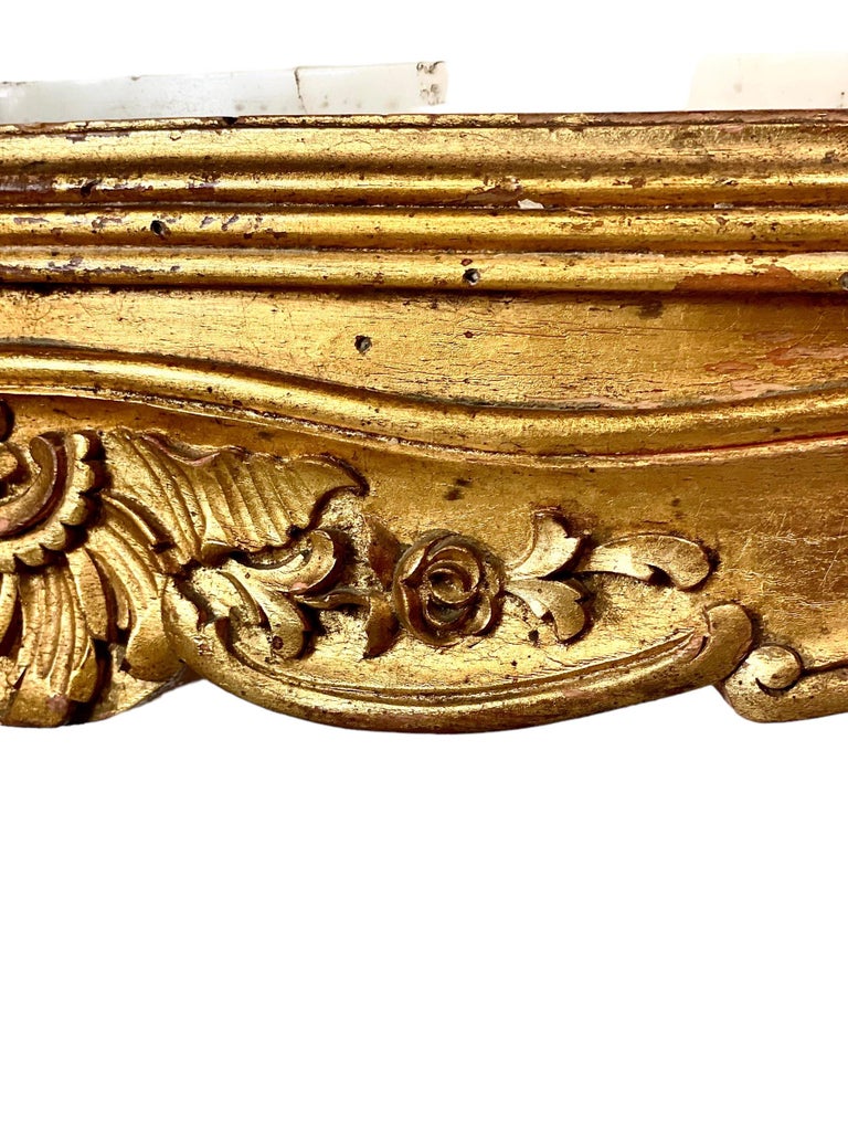French 19th Century Gilded Center Table with Marble Top For Sale at 1stDibs