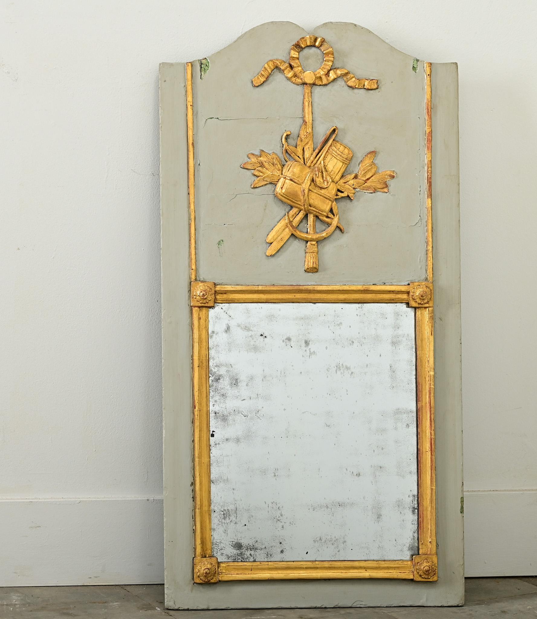 French 19th Century Gilt and Painted Trumeau For Sale at 1stDibs