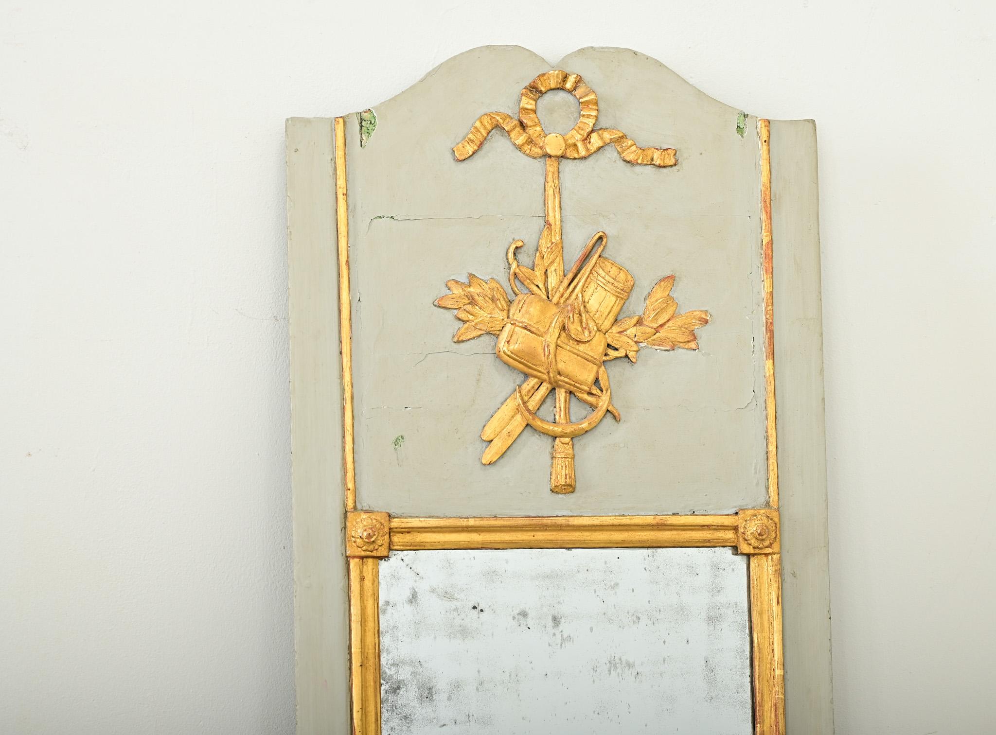 Trumeau francés del siglo XIX dorado y pintado en venta en 1stDibs España
