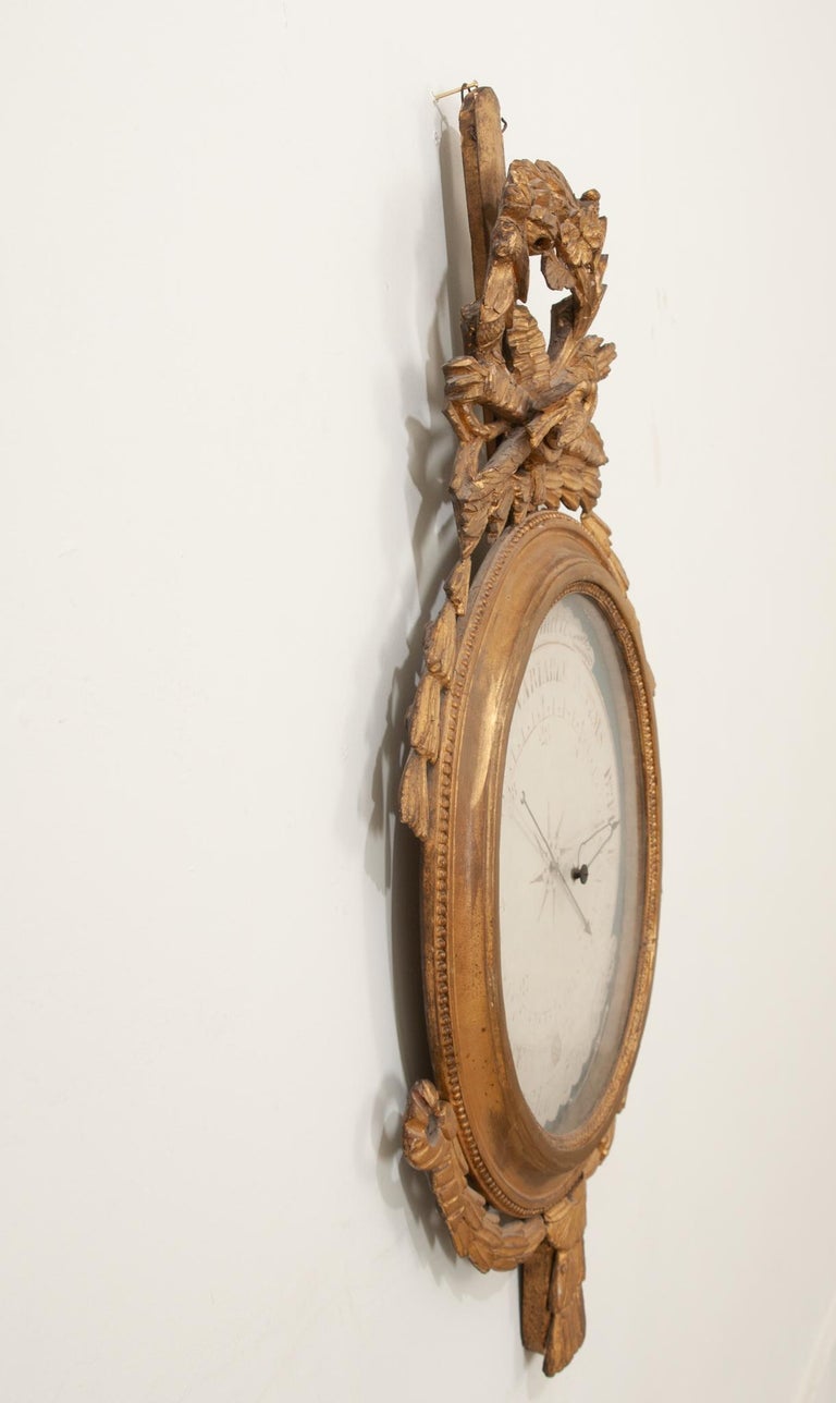 French 19th Century Gold Gilt Barometer For Sale at 1stDibs