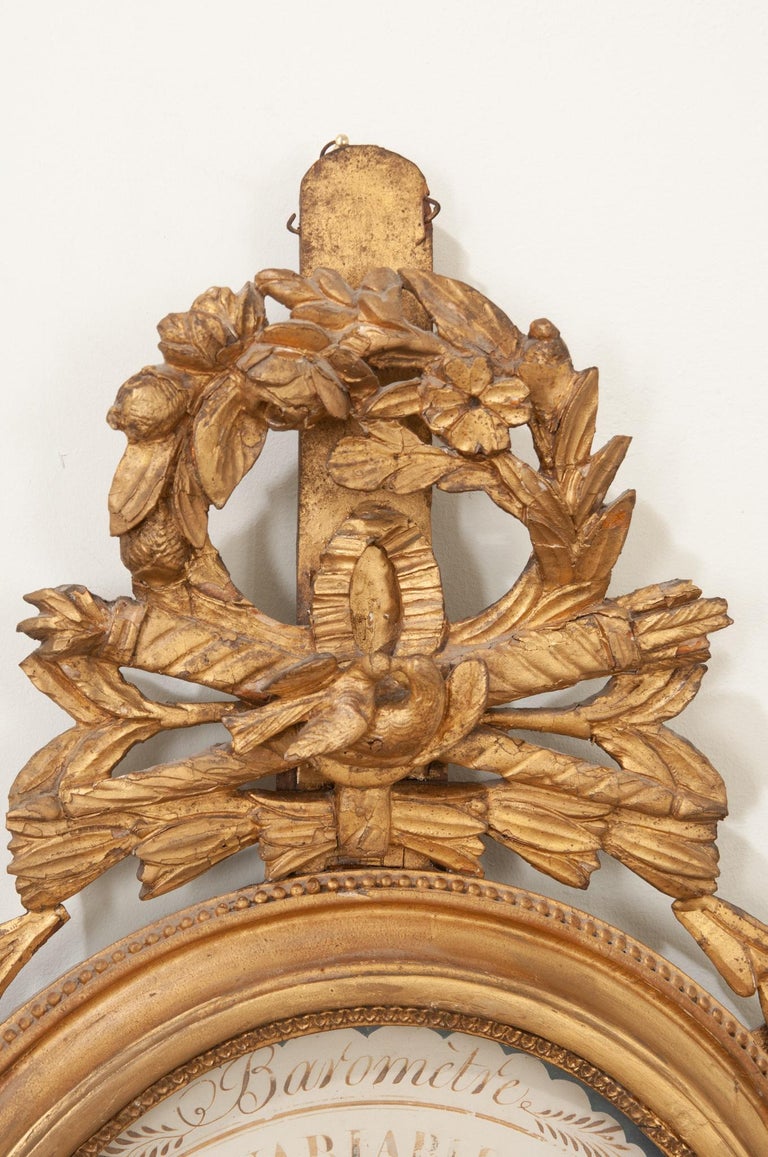 French 19th Century Gold Gilt Barometer For Sale at 1stDibs