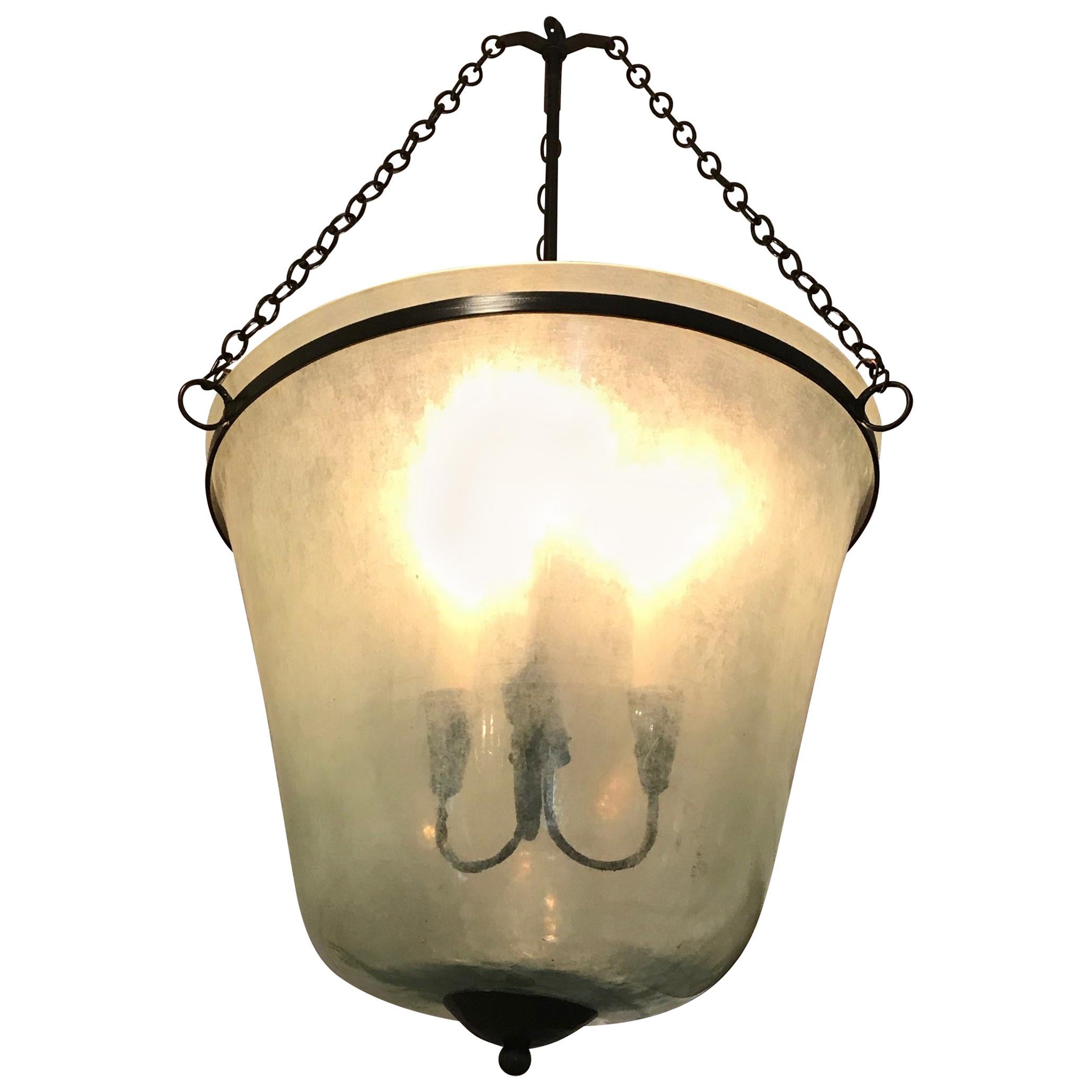 French 19th Century Handblown Garden Cloche Lighting Fixture at 1stdibs