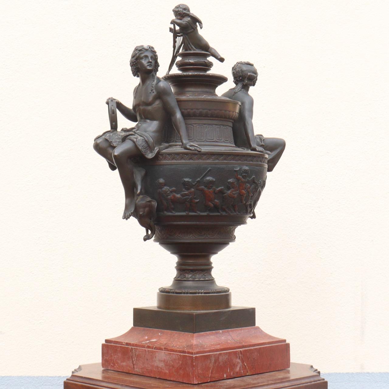 French 19th Century Impressive Bronze Centerpiece, “ Les Muses De La ...